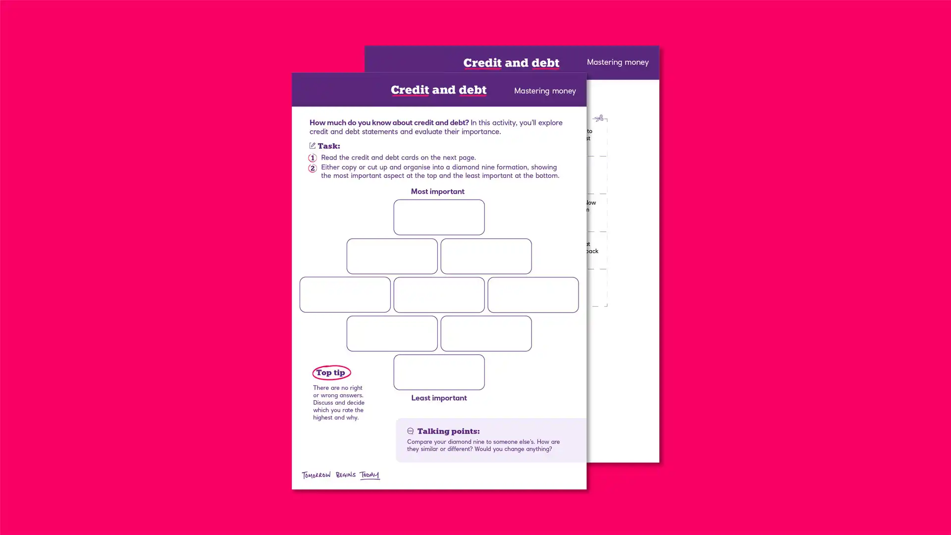 NatWest Thrive - Credit and debt diamond nine